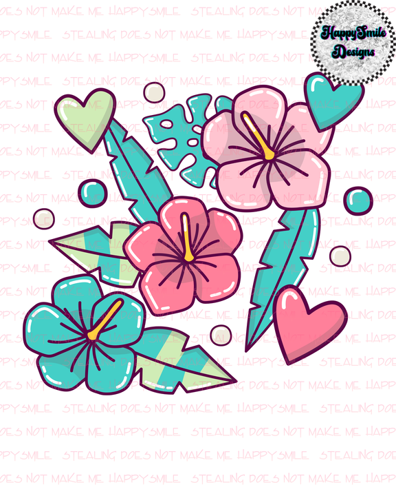 Popping Flowers PNG – HappySmile Designs