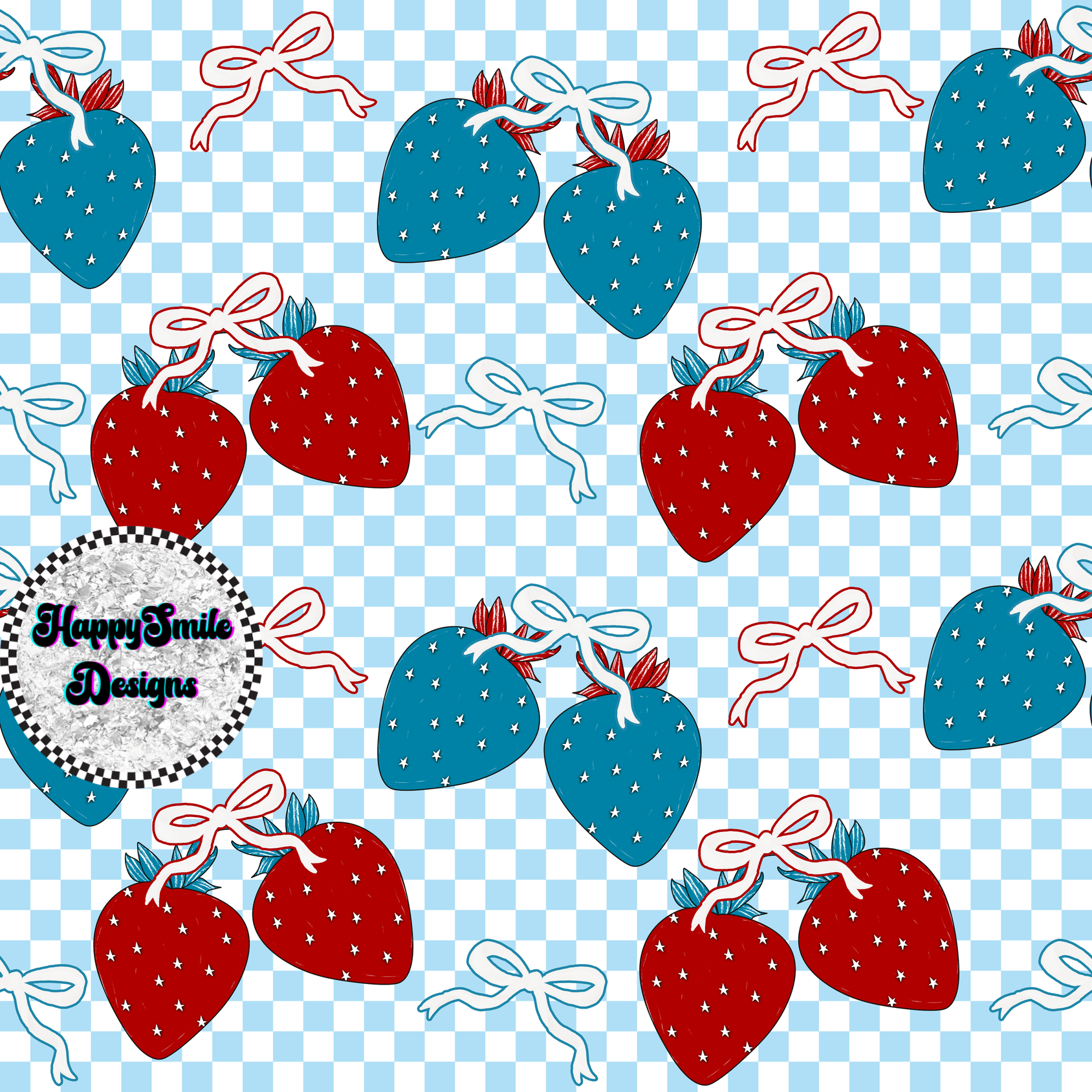 Checkered Strawberries – HappySmile Designs